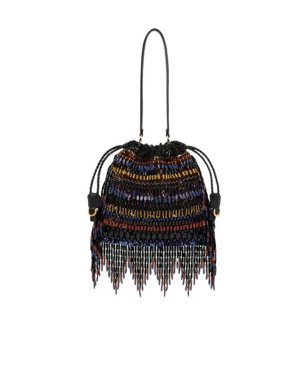 Etro Small Kalispera Bag With Sequins And Beads - Black/multicolor