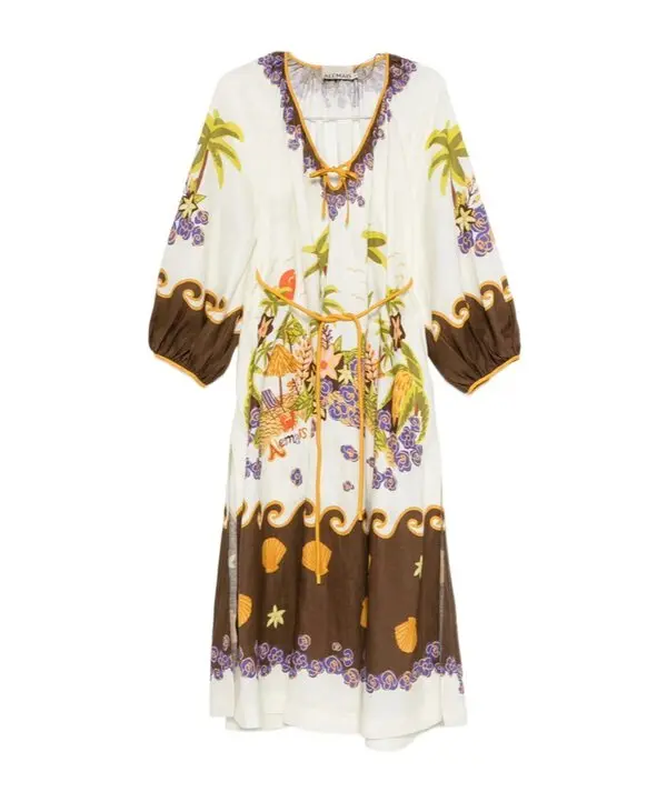 ALEMAIS Patterned Dress - Cream