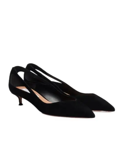 AQUAZZURA Pointed-toe Solid Color Low-heel Shoes - Black