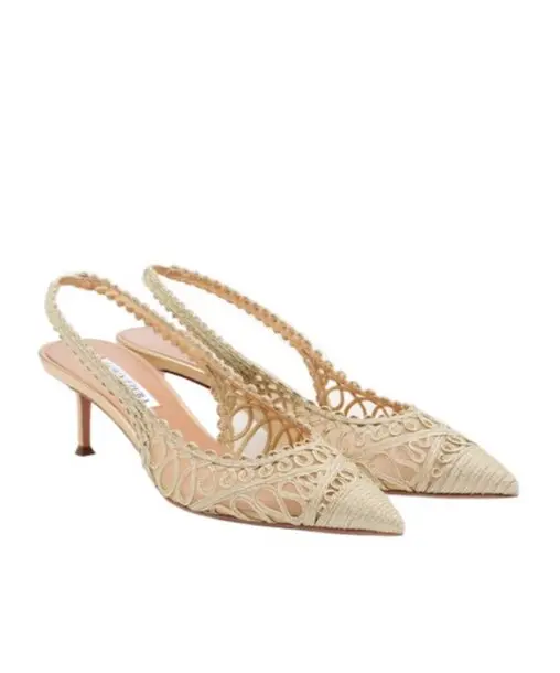 AQUAZZURA Pointed-toe Cut-out High Heels - Nude