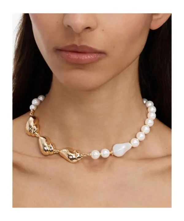 SELF-PORTRAIT Shell-detail Faux-pearl Necklace