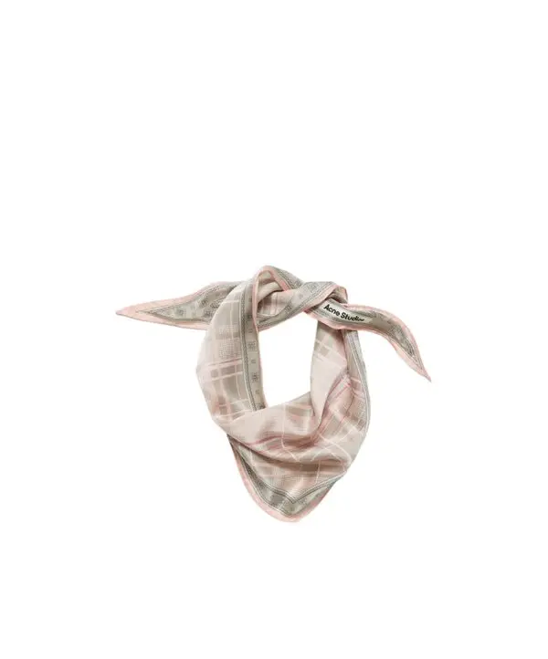 Acne Studios Stud-embellished Checked Scarf - Pink/taupe