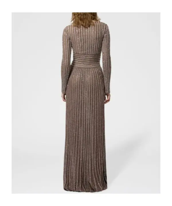 Missoni Long-sleeve Deep Neckline Maxi Dress