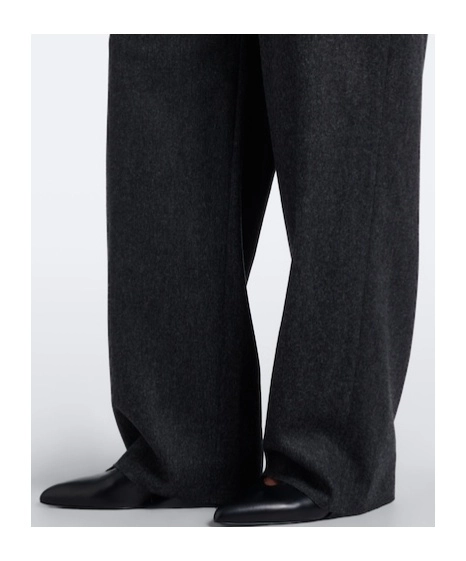 JIL SANDER Wool Flannel Wide-leg Pants