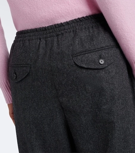 JIL SANDER Wool Flannel Wide-leg Pants