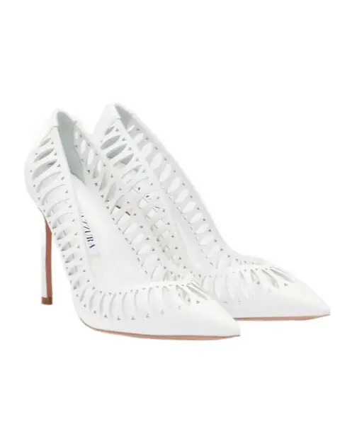 AQUAZZURA Perforated Leather Pumps