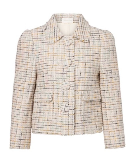 SHUSHU/TONG Short Plaid Jacket - White