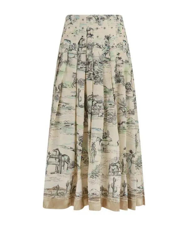 ALEMAIS Scout Pleated Midi Skirt