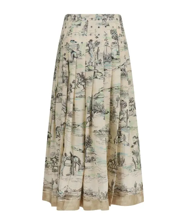 ALEMAIS Scout Pleated Midi Skirt
