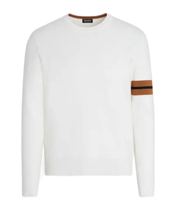 Zegna Stripe-detail Crew-neck Sweater