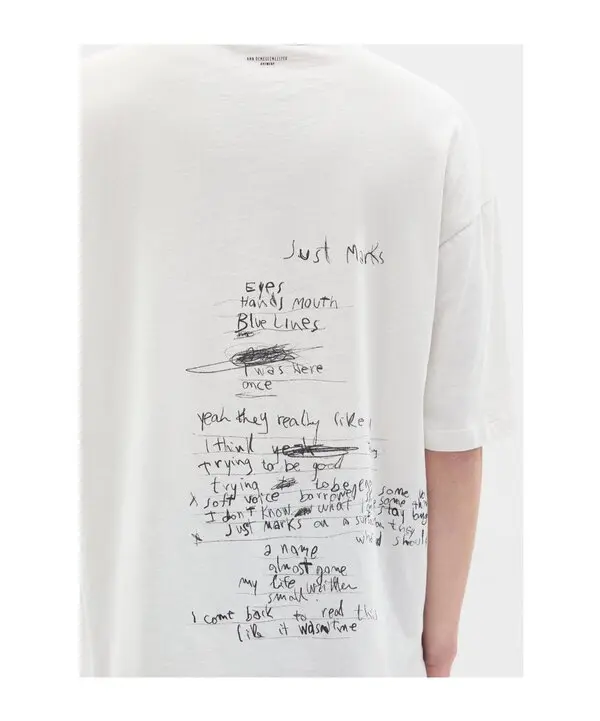 ANN DEMEULEMEESTER Text-print Cotton T-shirt