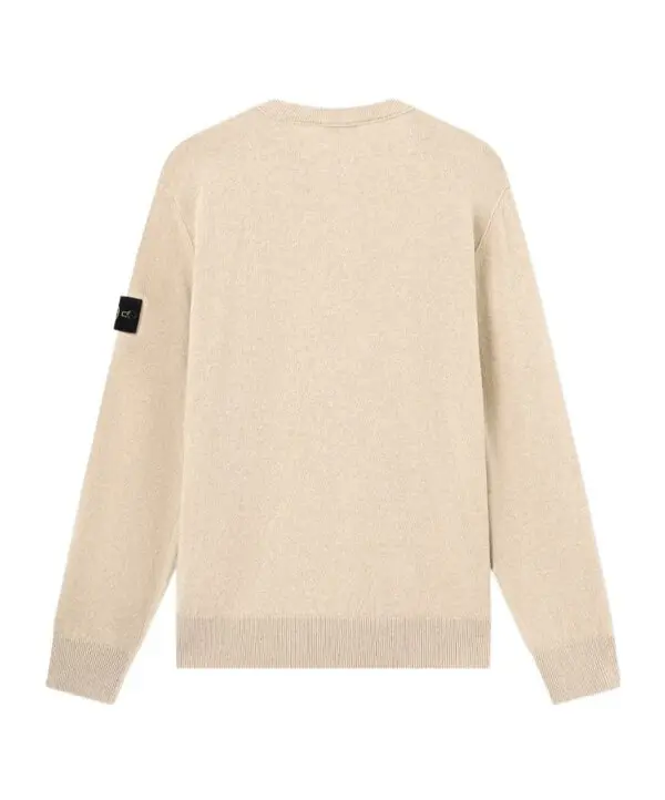Stone Island Loose-fit Crewneck Jumper With Ribbed Trims - Biscuit Mixing