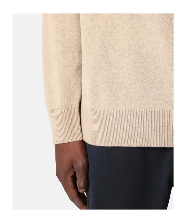 Stone Island Loose-fit Crewneck Jumper With Ribbed Trims - Biscuit Mixing
