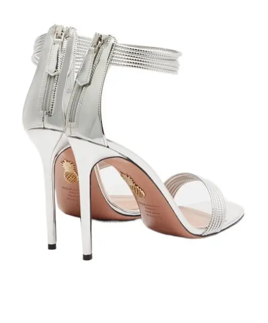 AQUAZZURA Metallic Leather Sandals