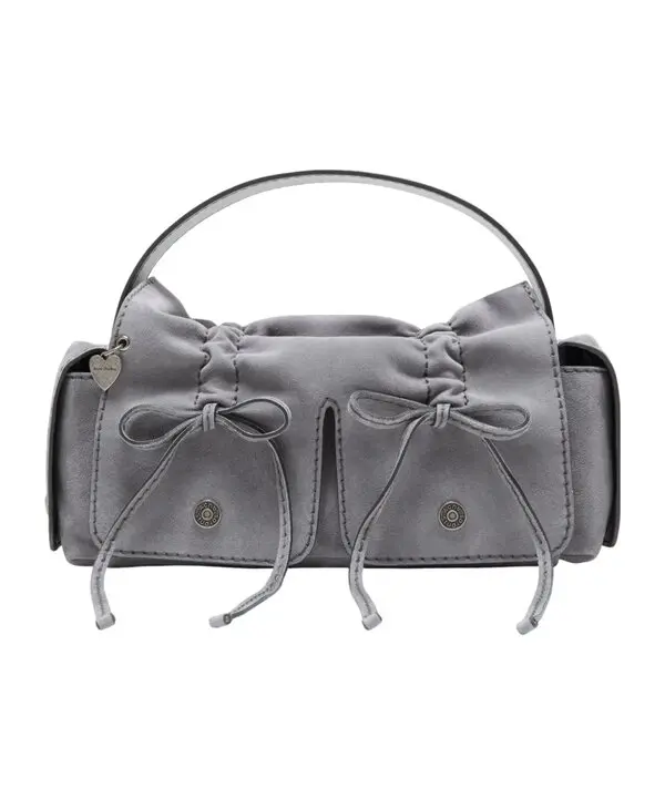 Acne Studios Multipocket Suede Shoulder Bag - Cool Grey