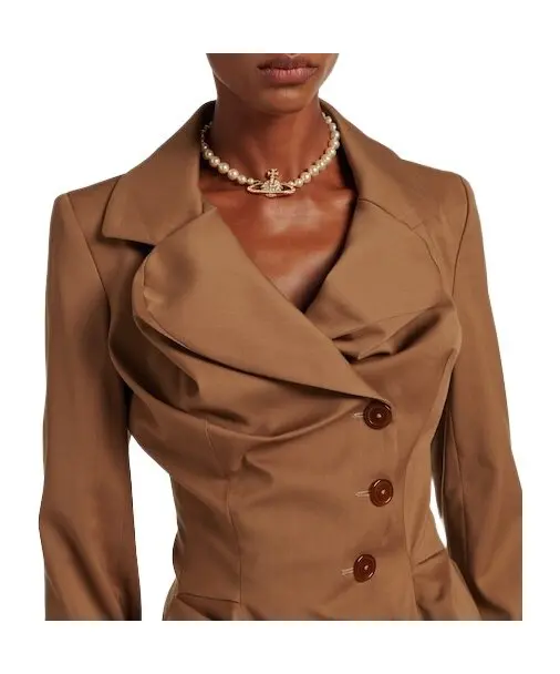 VIVIENNE WESTWOOD Draped Peplum Virgin Wool Jacket