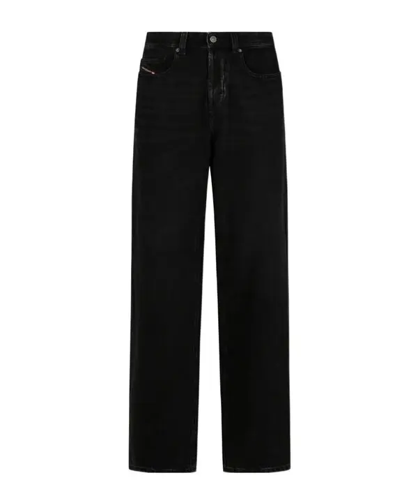 DIESEL® Logo-patch Straight-leg Jeans - Black