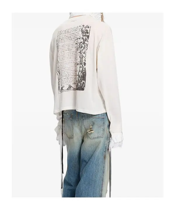 ANN DEMEULEMEESTER Graphic-print Long-sleeved T-shirt