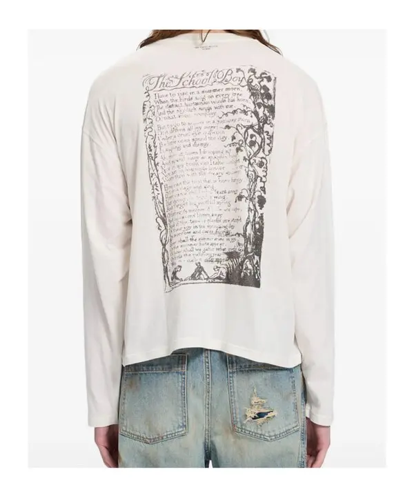 ANN DEMEULEMEESTER Graphic-print Long-sleeved T-shirt