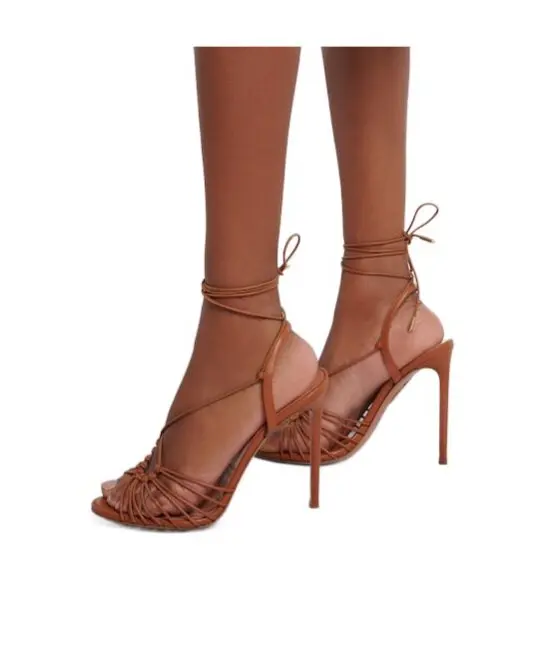 AQUAZZURA Solid Leather Sandals