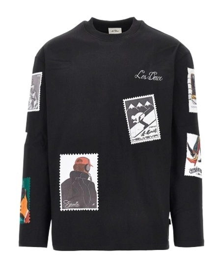 LES DEUX Stamp-print Sweater - Black