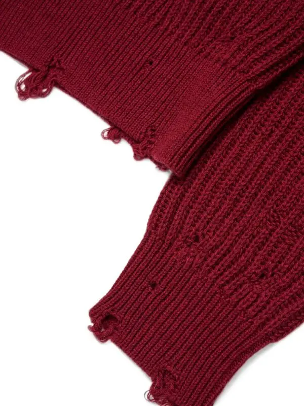 MAISON MARGIELA Distressed Ribbed-knit Sweater