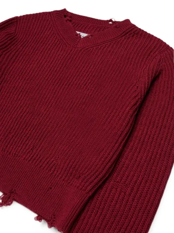 MAISON MARGIELA Distressed Ribbed-knit Sweater