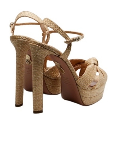 AQUAZZURA Raffia Platform Sandals