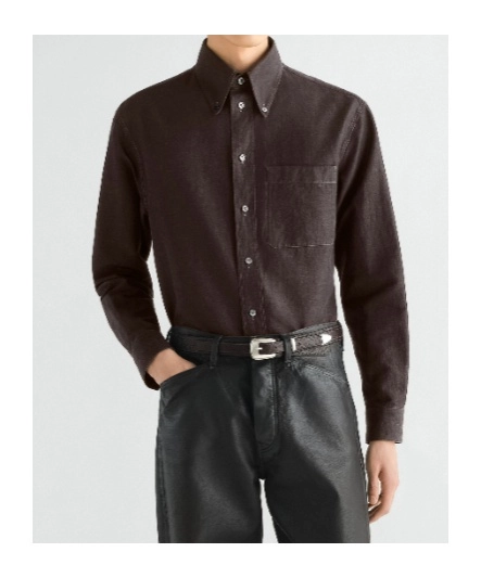LEMAIRE Button-down Shirt In Linen And Cotton Chambray