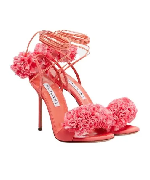 AQUAZZURA Leather-trimmed Sandals