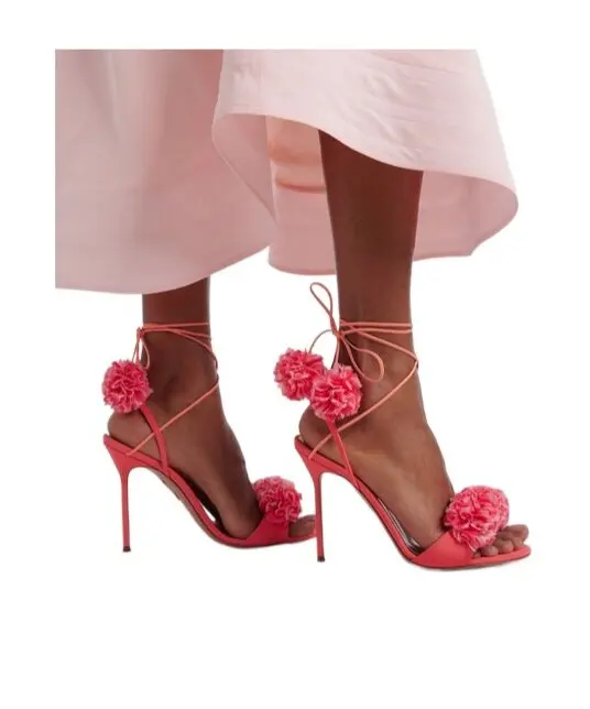 AQUAZZURA Leather-trimmed Sandals