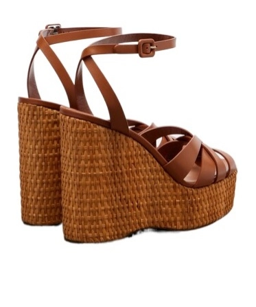 AQUAZZURA Leather Wedge Sandals