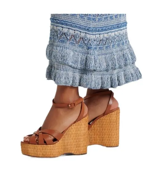 AQUAZZURA Leather Wedge Sandals