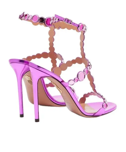 AQUAZZURA Embellished Leather Sandals