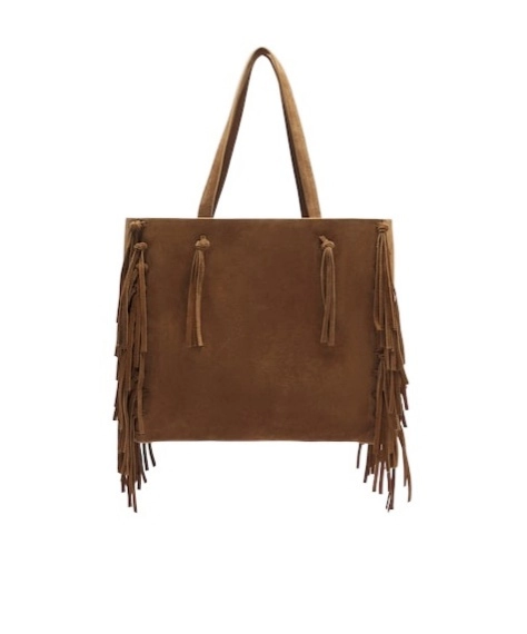 NILI LOTAN Joni Fringed Suede Tote Bag - Brown