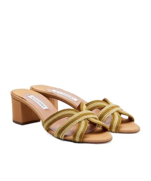 AQUAZZURA Color Block Woven Sandals
