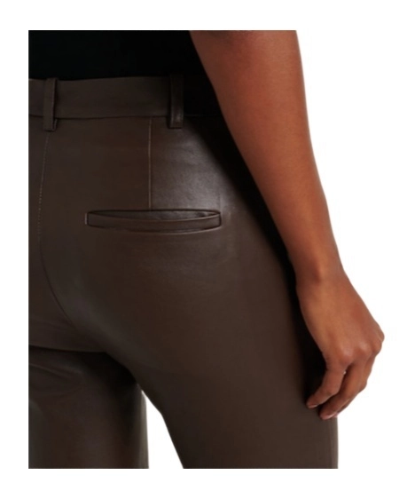 Vince Simple Stylish Genuineleather Wideleg Pants
