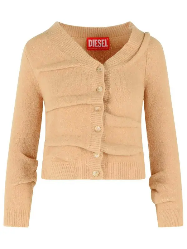 DIESEL® Long-sleeve Cardigan With Front Button Closure - No