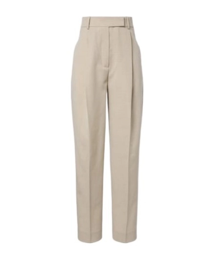 RÓHE Wool And Silk-blend Straight Pants - Nude
