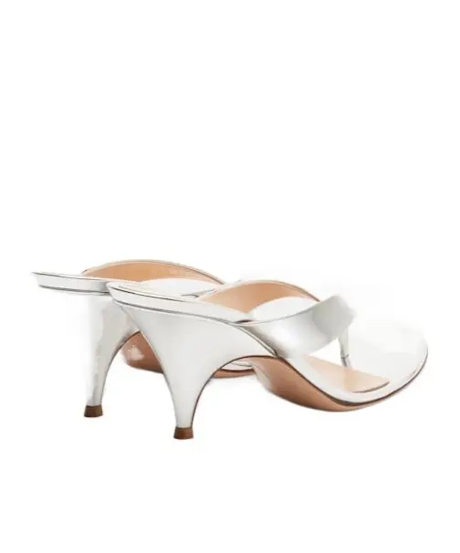 GIANVITO ROSSI Mirrored Leather Thong Sandals