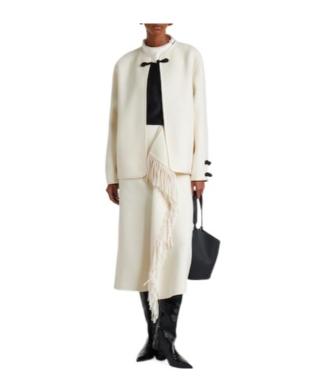 RÓHE Fringed Wool And Cashmere Midi Skirt
