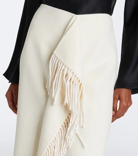 RÓHE Fringed Wool And Cashmere Midi Skirt