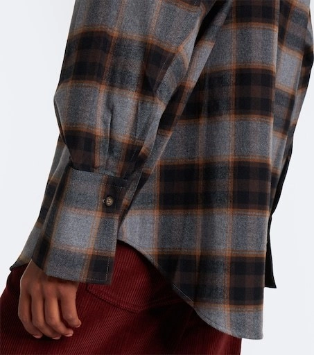 RÓHE Checked Cotton Flannel Shirt
