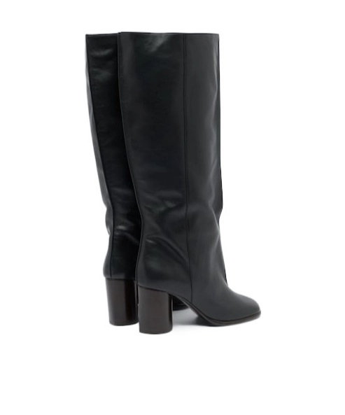 LEMAIRE Solid Color Leather Knee-high Boots