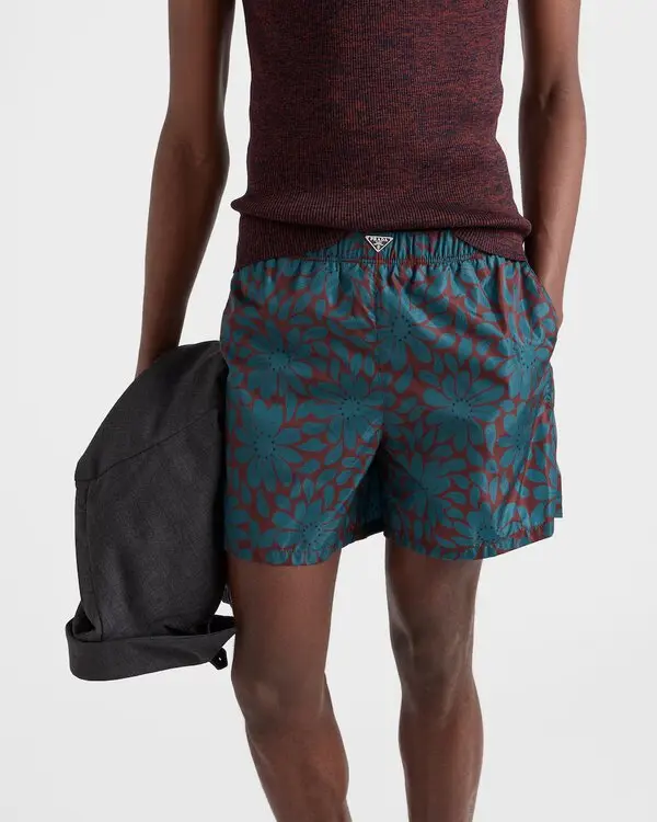 Prada Triangle-logo Mid-rise Swim Shorts