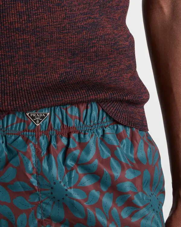 Prada Triangle-logo Mid-rise Swim Shorts
