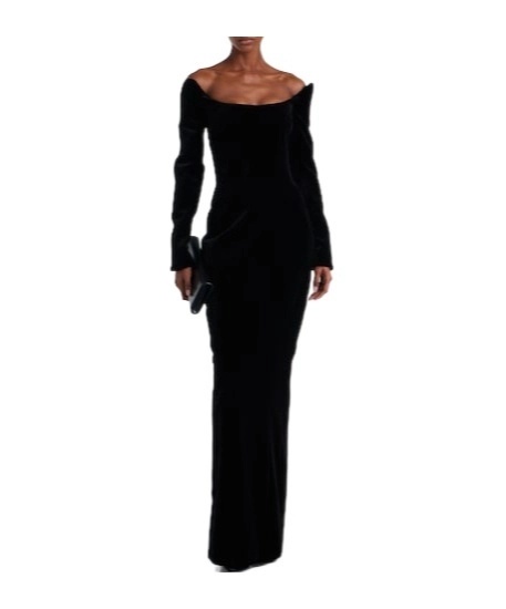 MUGLER Velvet Bustier Gown