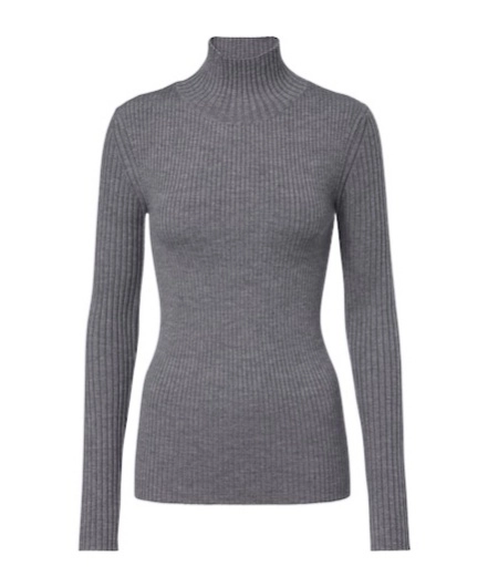Victoria Beckham Ribbed-knit Wool-blend Sweater - Gray