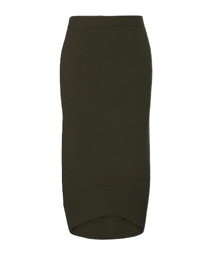 Victoria Beckham Ribbed-knit Wool Midi Skirt