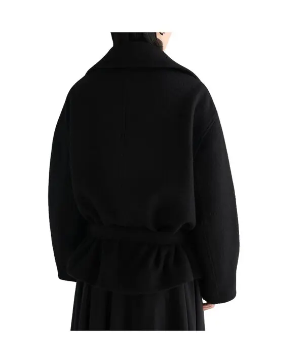 LEMAIRE Short Wrap Coat In Felted Wool And Alpaca Blend